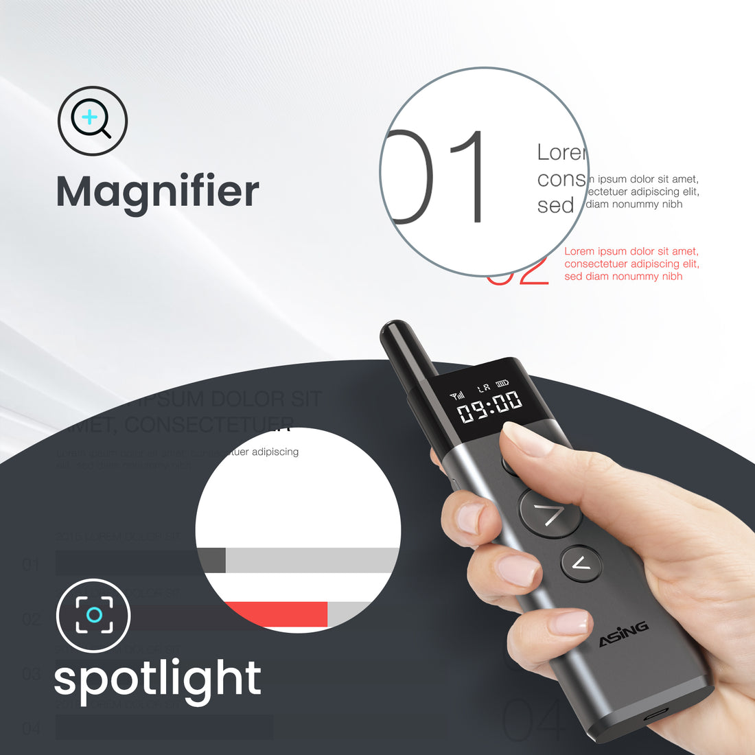 ASiNG | Wireless Presentation Remotes & Headsets For Demostrating